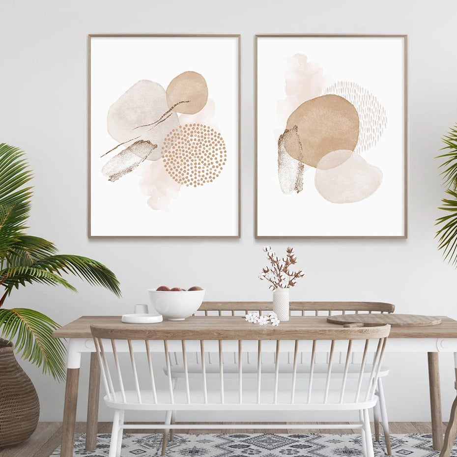 Abstract Shapes In Subtle Palette No3 Canvas Print Wall Art Poster ...